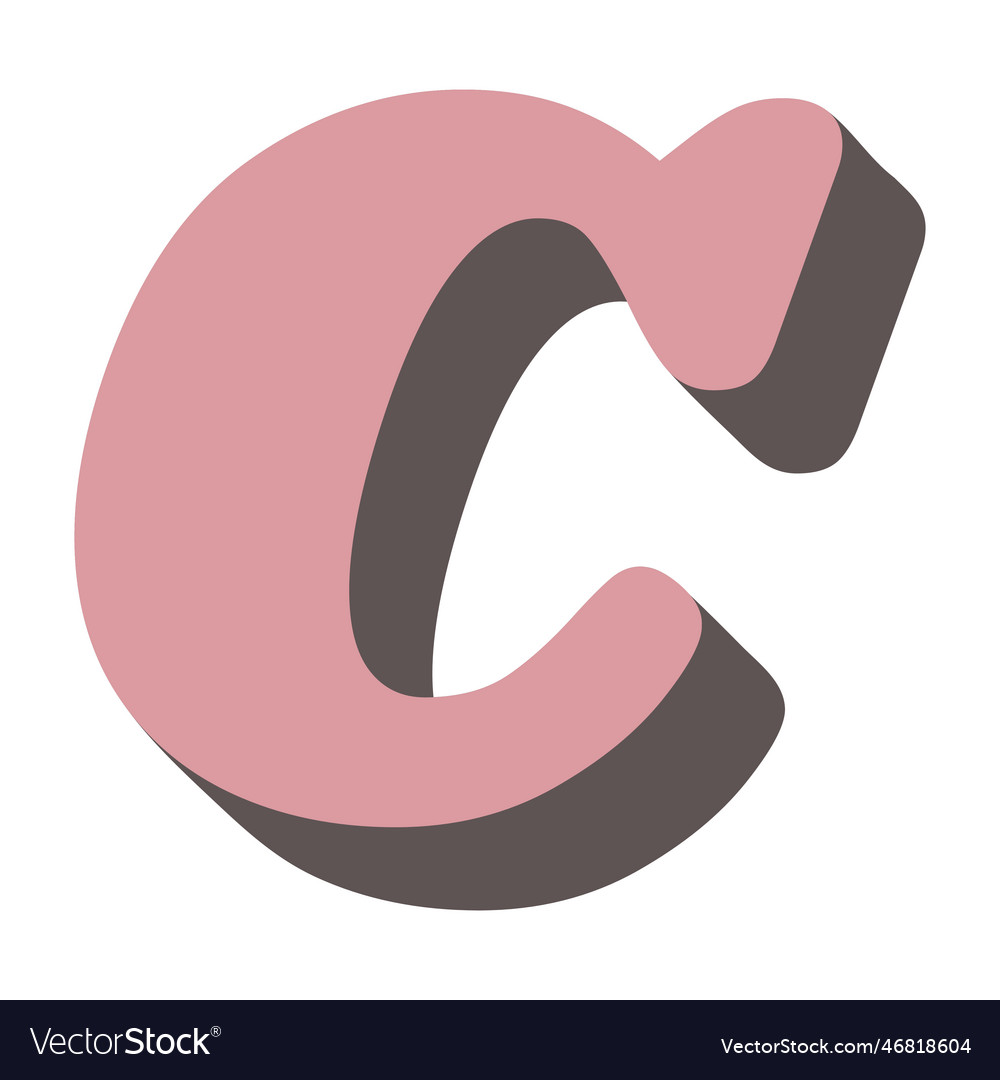 C letter sparkly retro alphabet font Royalty Free Vector