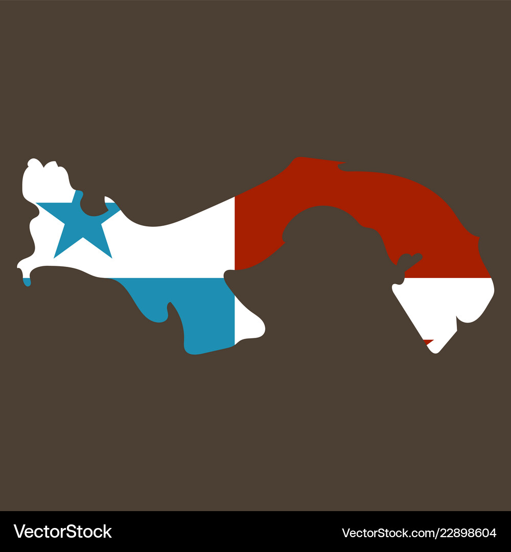 High resolution panama map with country flag Vector Image