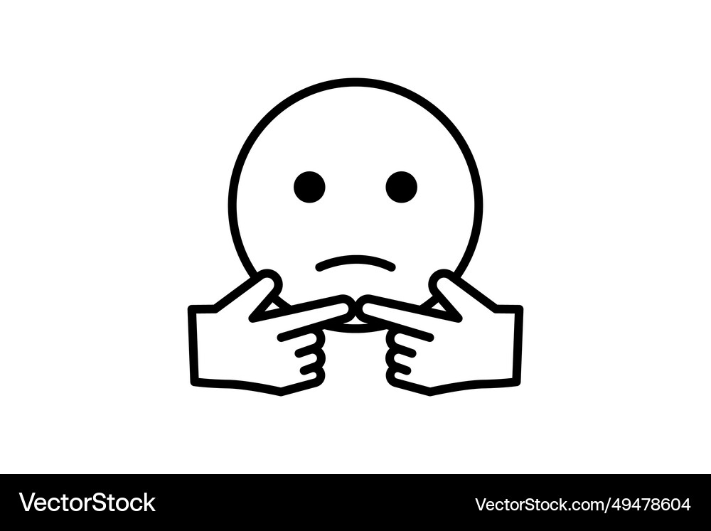Shyness icon related to confusion line Royalty Free Vector