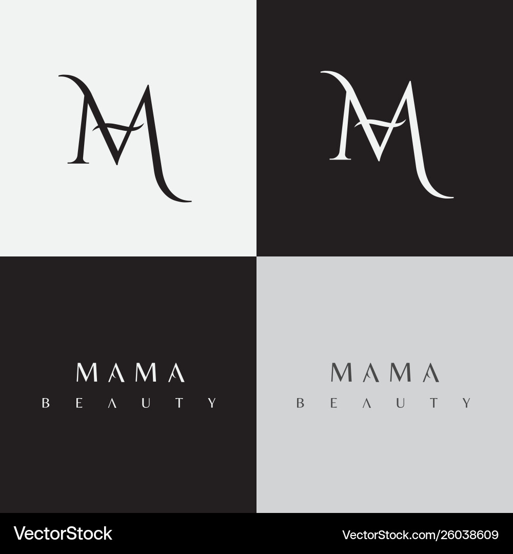 M letter beauty logo Royalty Free Vector Image