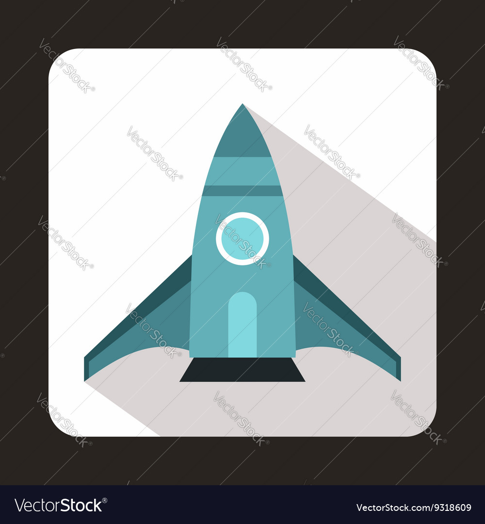 Rocket icon flat style Royalty Free Vector Image