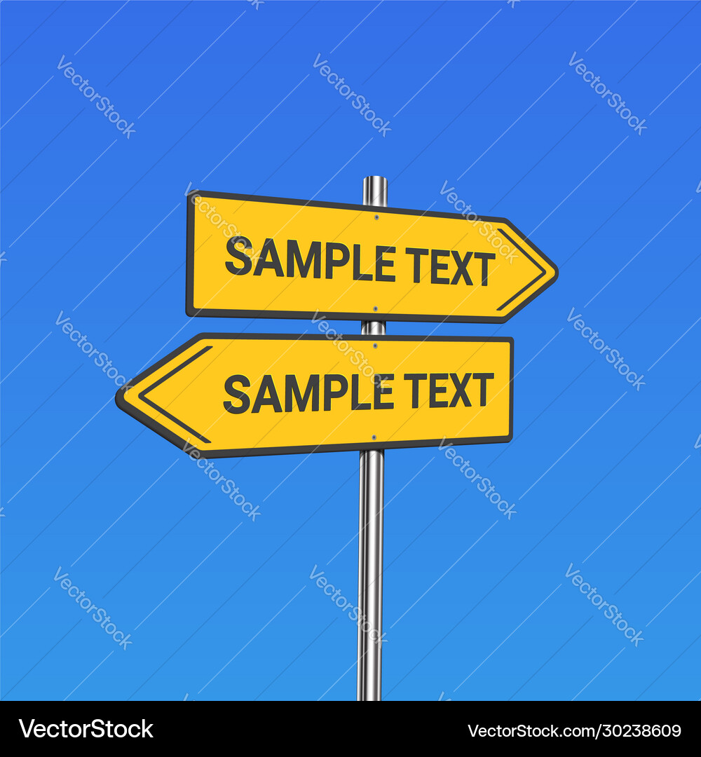 Yellow Directional Signs Road Signs Yellow Series Stock Photos,