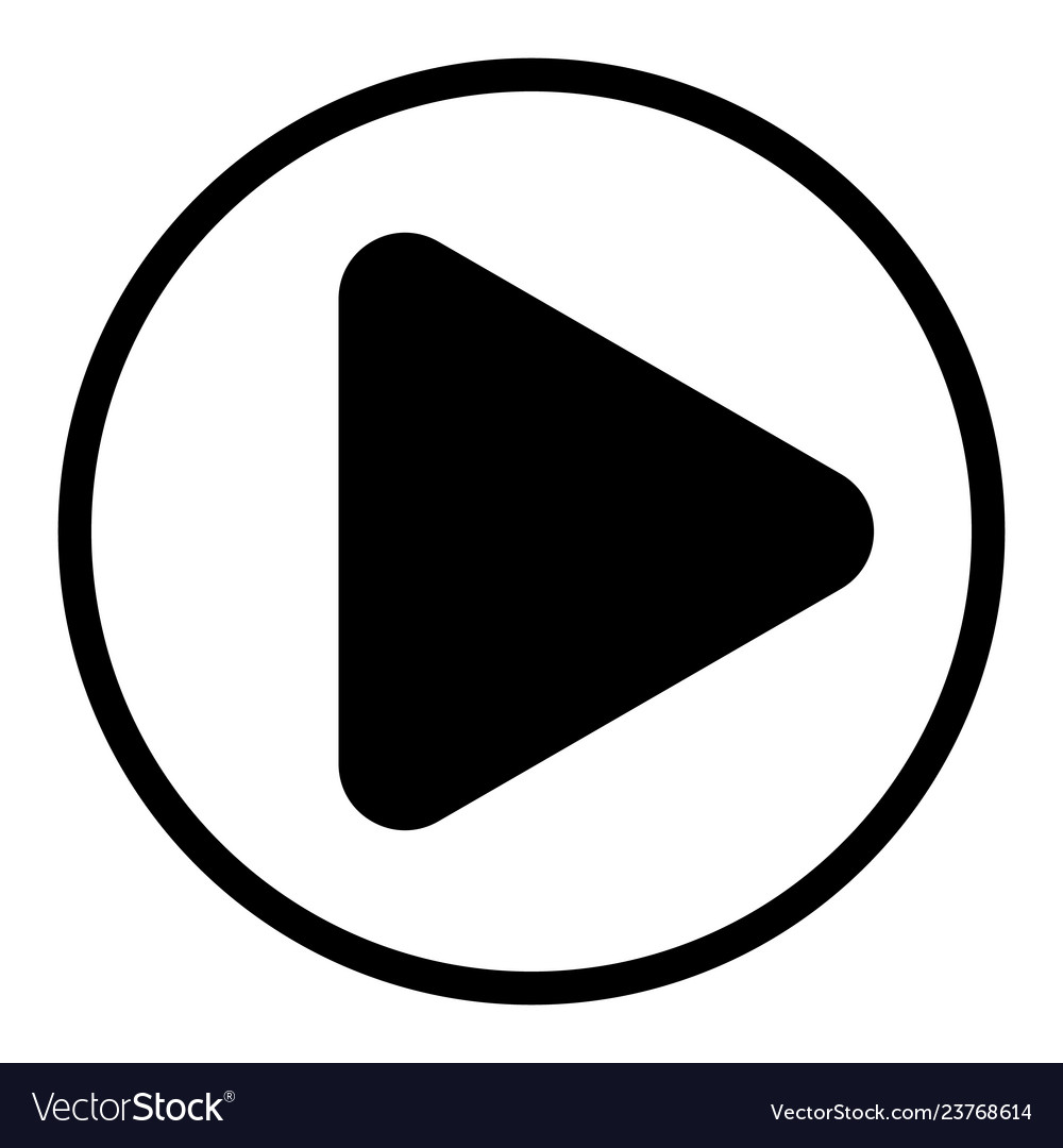 Play sign solid icon button Royalty Free Vector Image