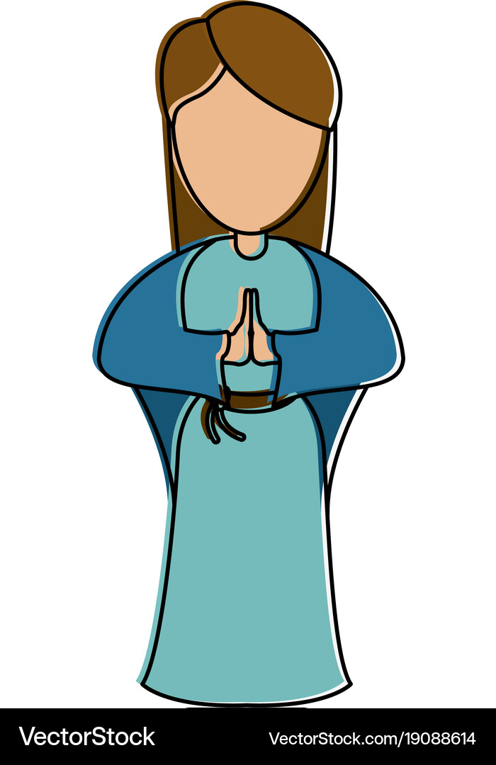 Virgin mary cartoon Royalty Free Vector Image - VectorStock