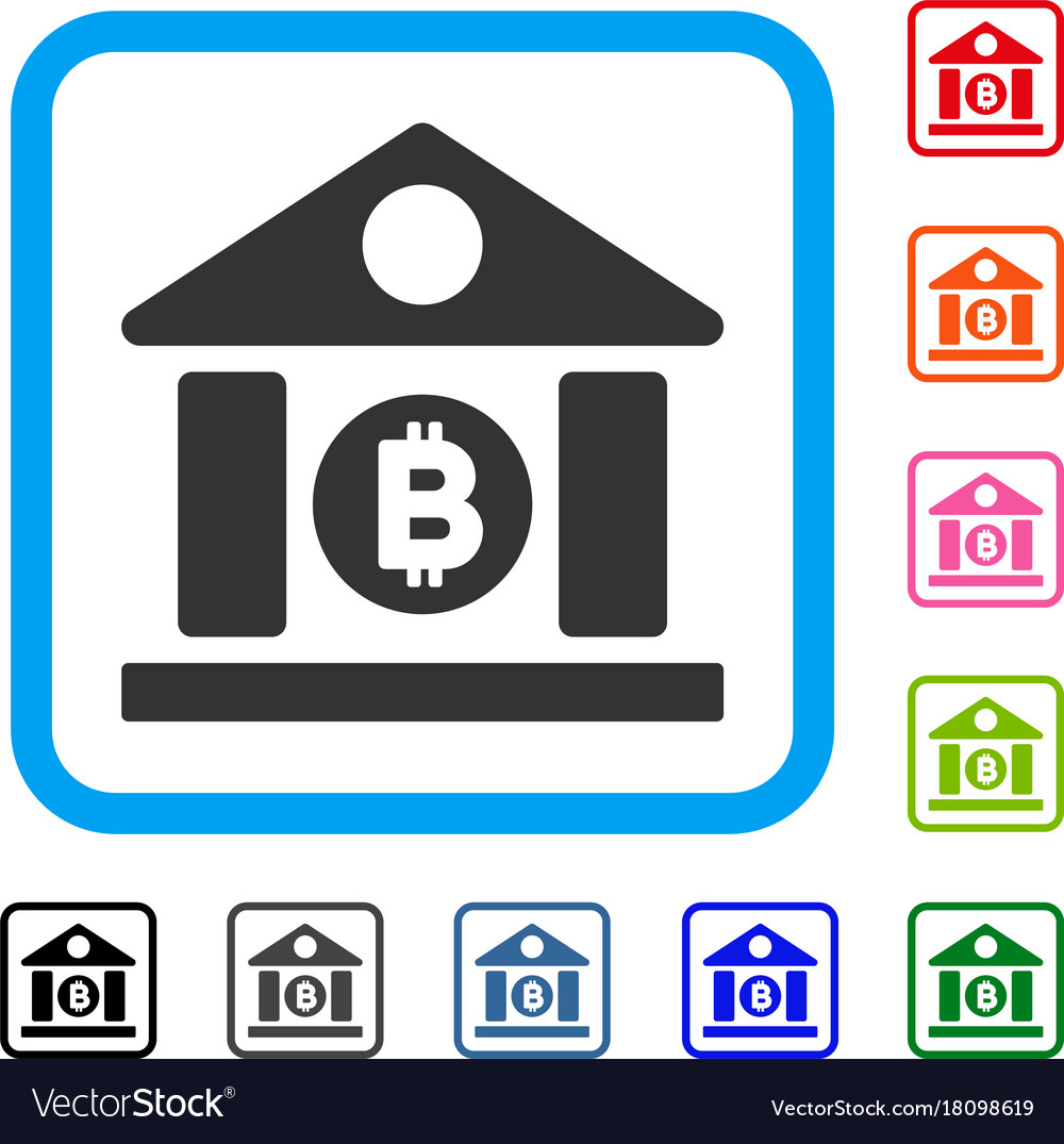 Bitcoin bank building framed icon Royalty Free Vector Image Bitcoin bank building framed icon Royalty Free Vector Image