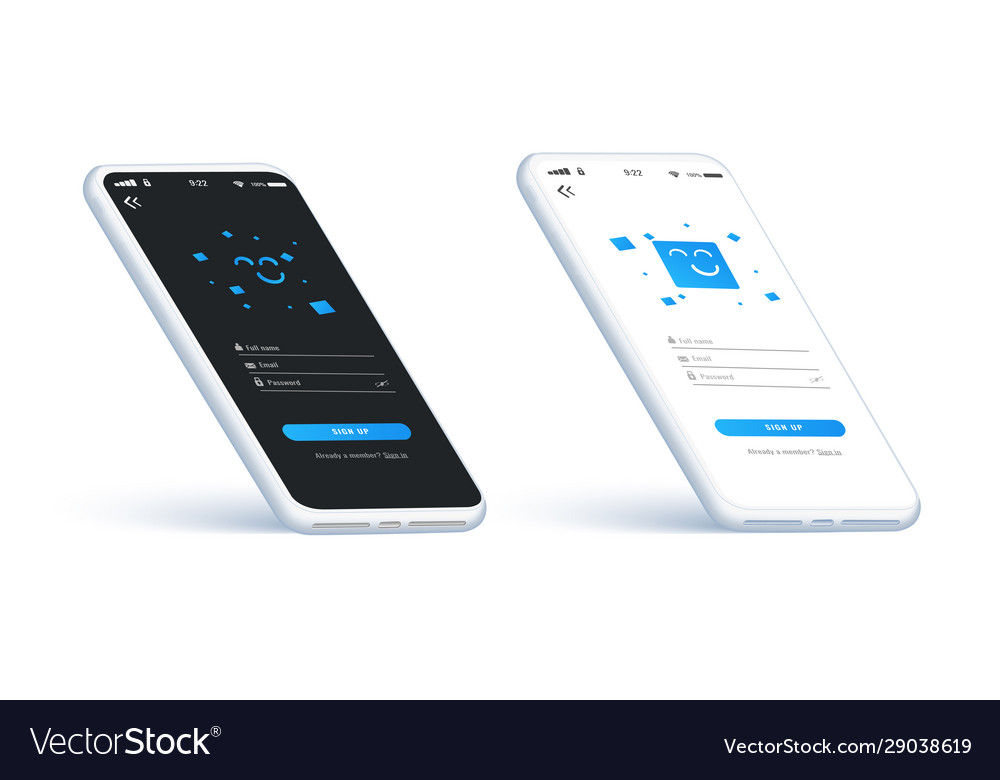 Isometric concept design for an application ui ux Vector Image