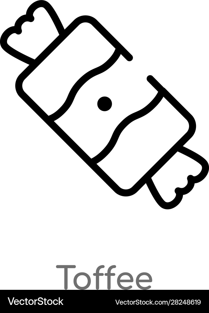 Outline toffee icon isolated black simple line Vector Image