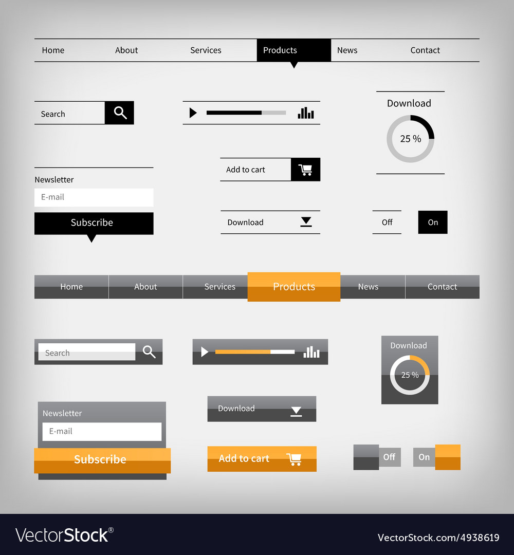 Two styles web elements Royalty Free Vector Image