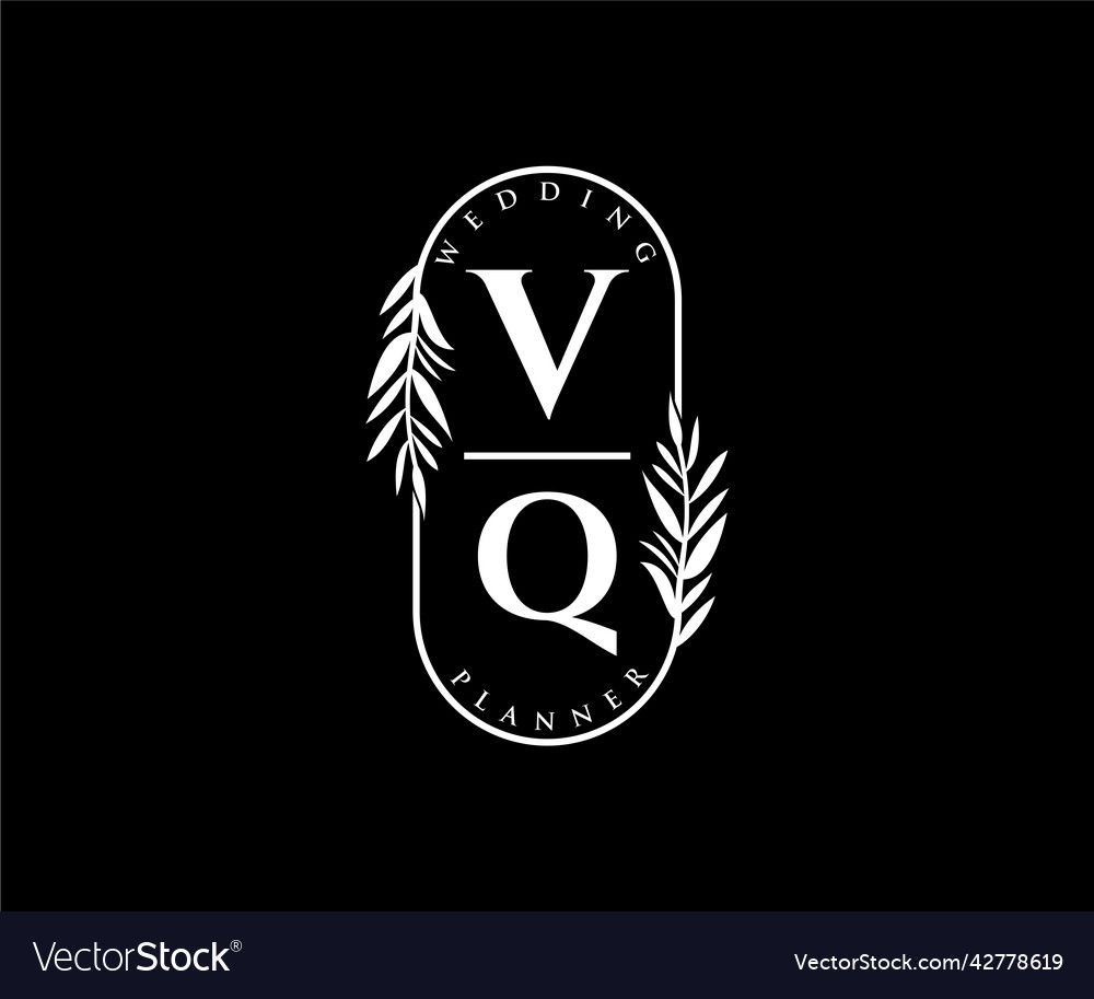 Vq initials letter wedding monogram logos Vector Image