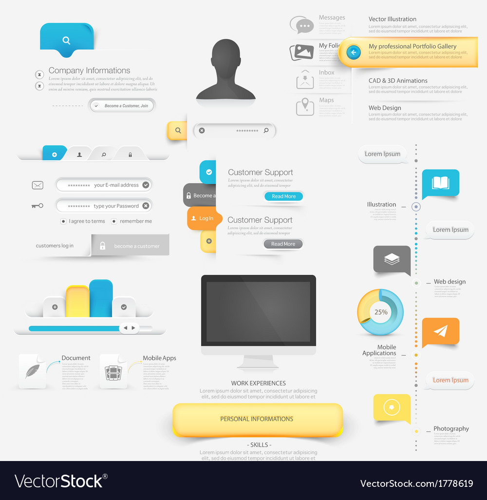 Web design graphic elements Royalty Free Vector Image