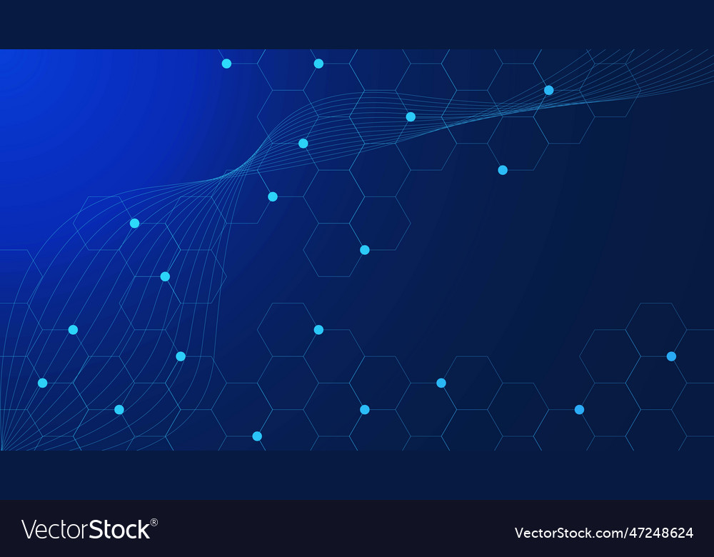 Abstract Molecular Structure Genetic Engineering Vector Image