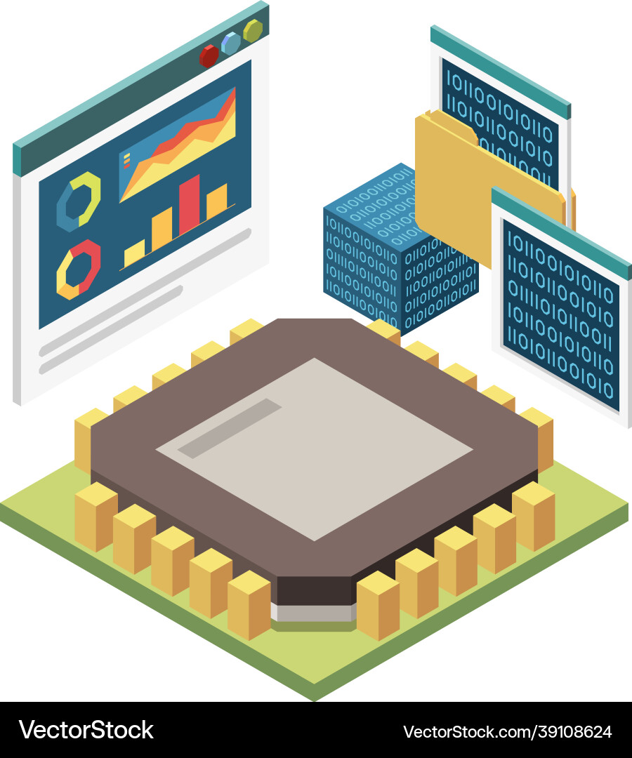 Computer science education composition Royalty Free Vector