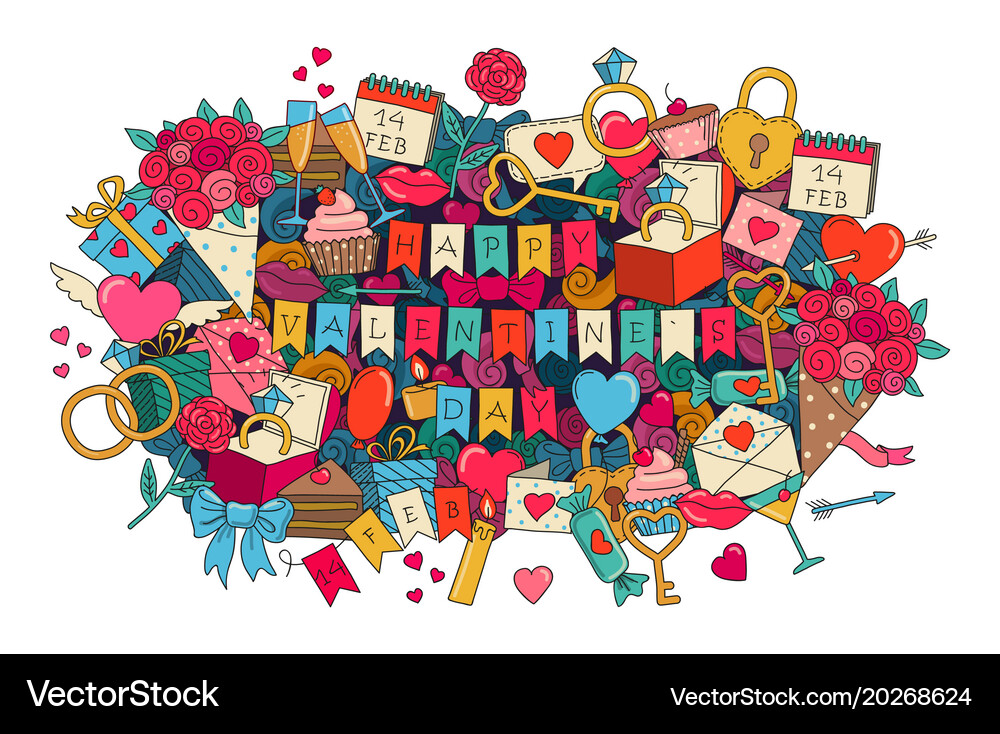 Doodles valentines day Royalty Free Vector Image
