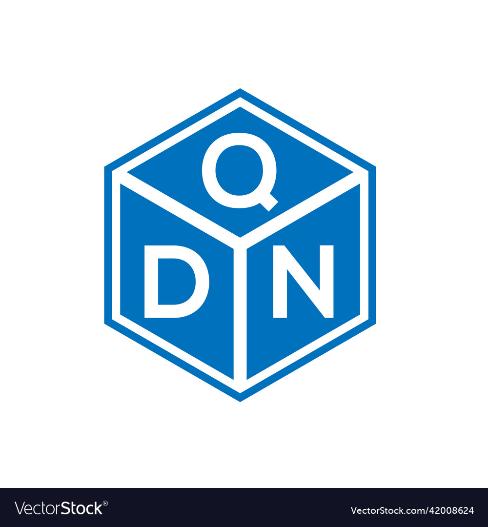 Qdn letter logo design on black background Vector Image