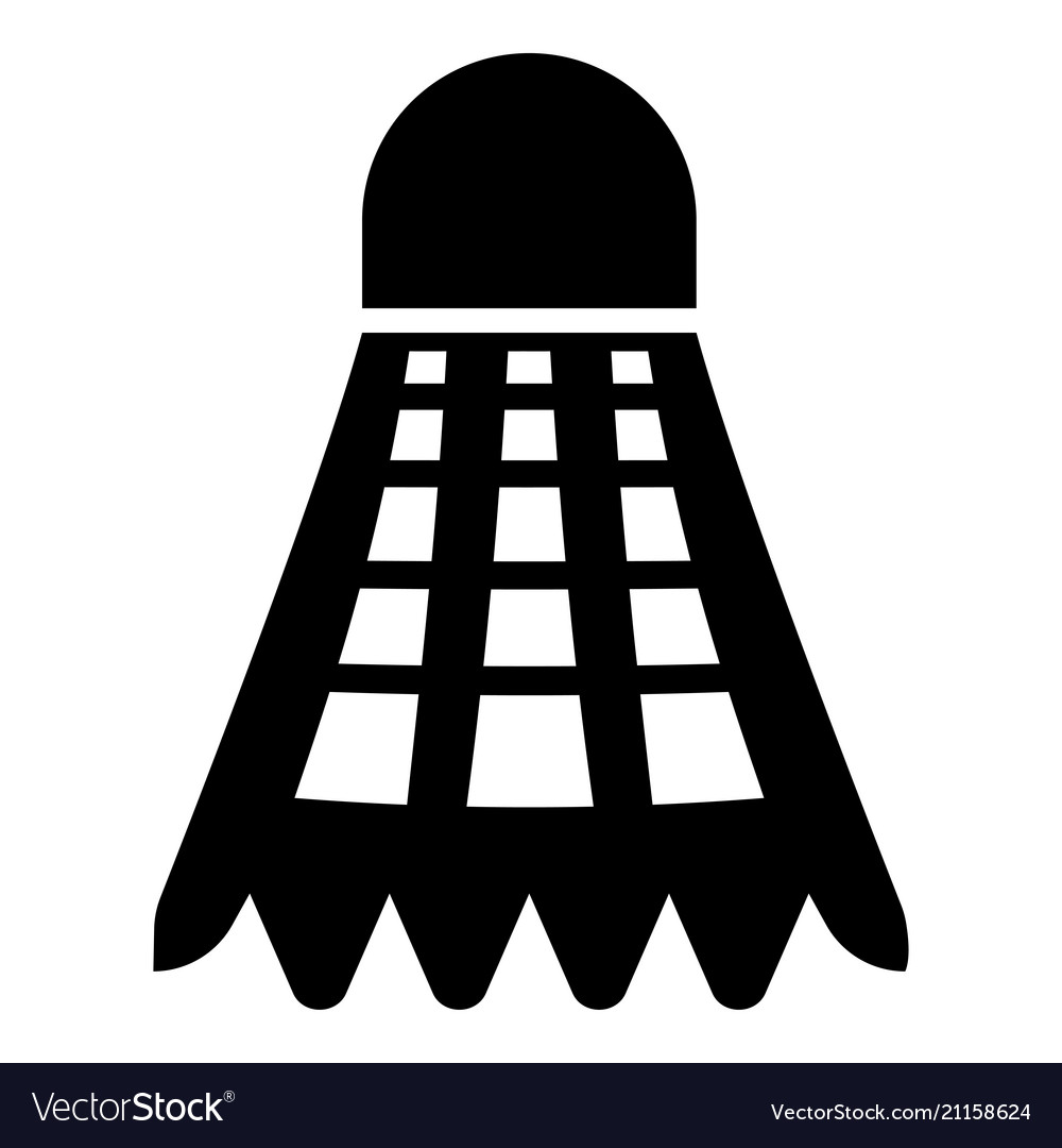 Shuttlecock icon black color flat style simple Vector Image Shuttlecock icon black color flat style simple Vector Image