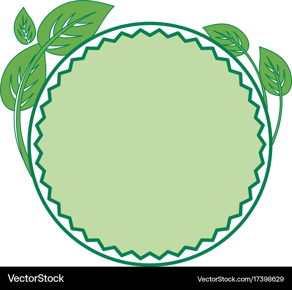 Decorative frame with leaves icon Royalty Free Vector Image