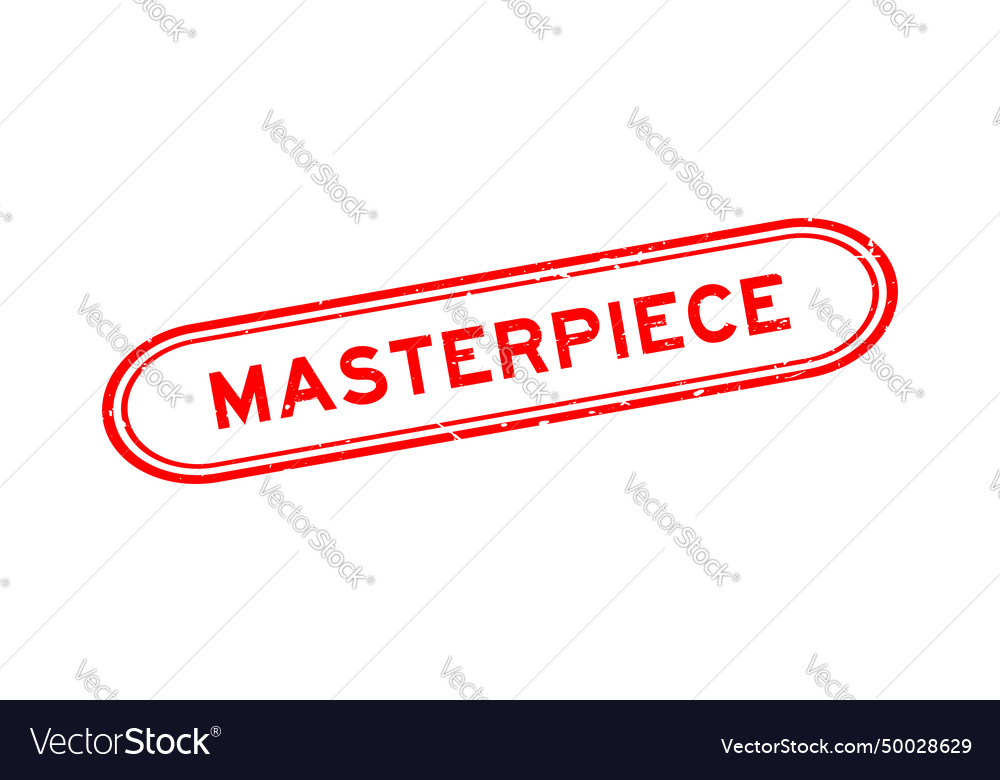 Grunge red masterpiece word rubber seal stamp Vector Image
