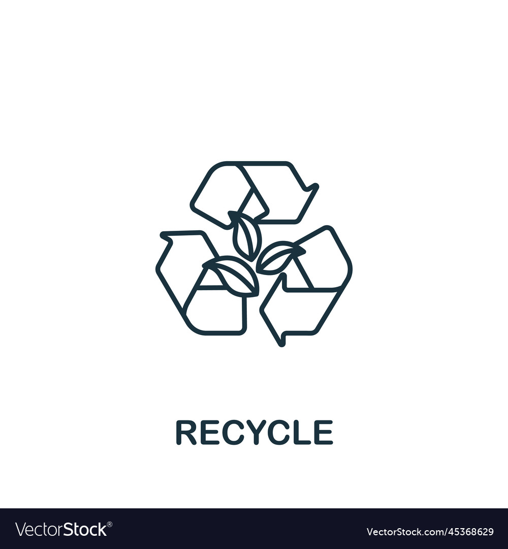 Recycle icon monochrome simple sustainability Vector Image Recycle icon monochrome simple sustainability Vector Image