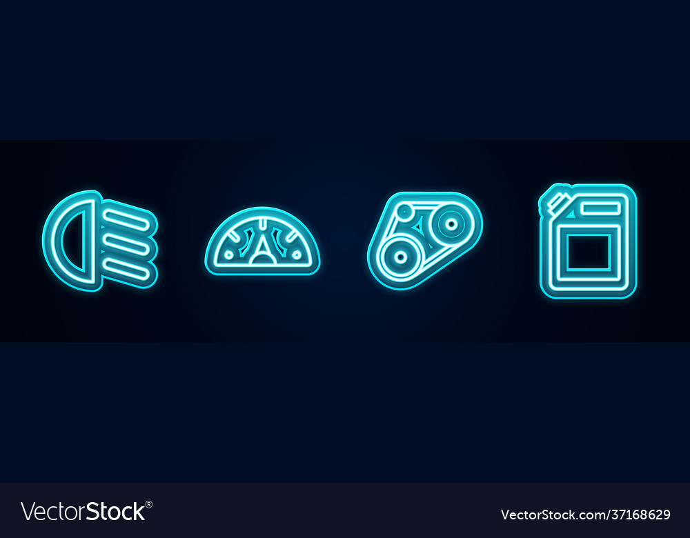 Set line high beam speedometer timing belt kit Vector Image Set line high beam speedometer timing belt kit Vector Image