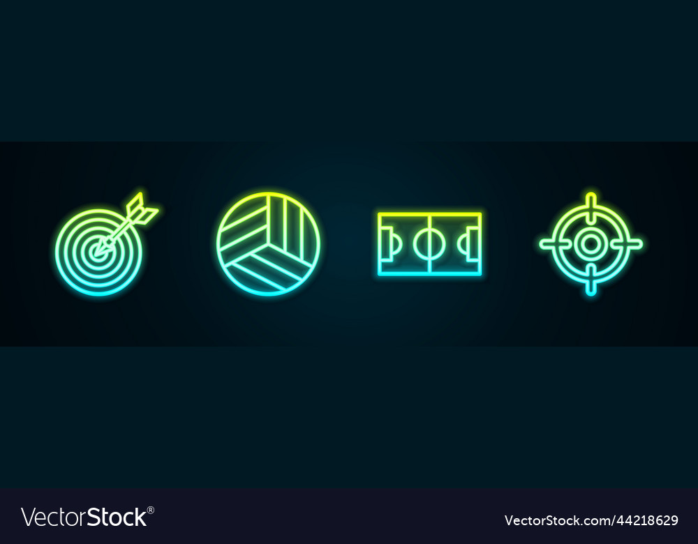 Set line target with arrow volleyball ball Vector Image Set line target with arrow volleyball ball Vector Image