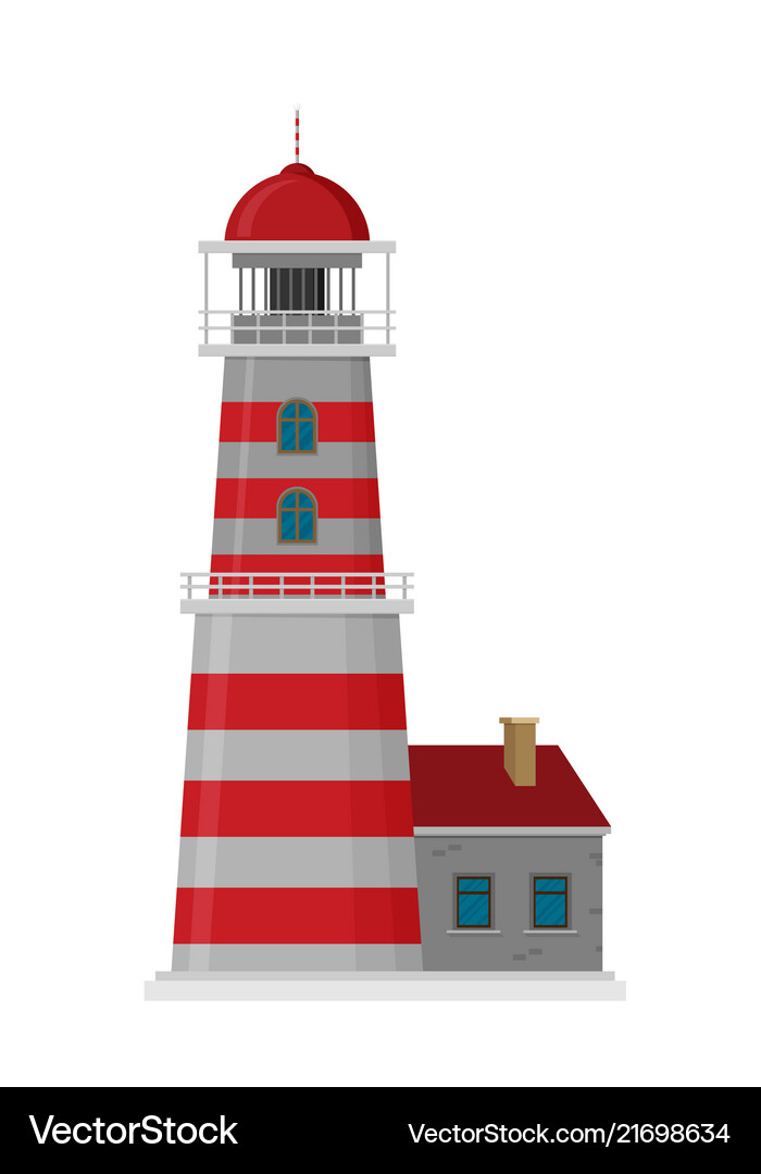 Flat lighthouse Royalty Free Vector Image - VectorStock