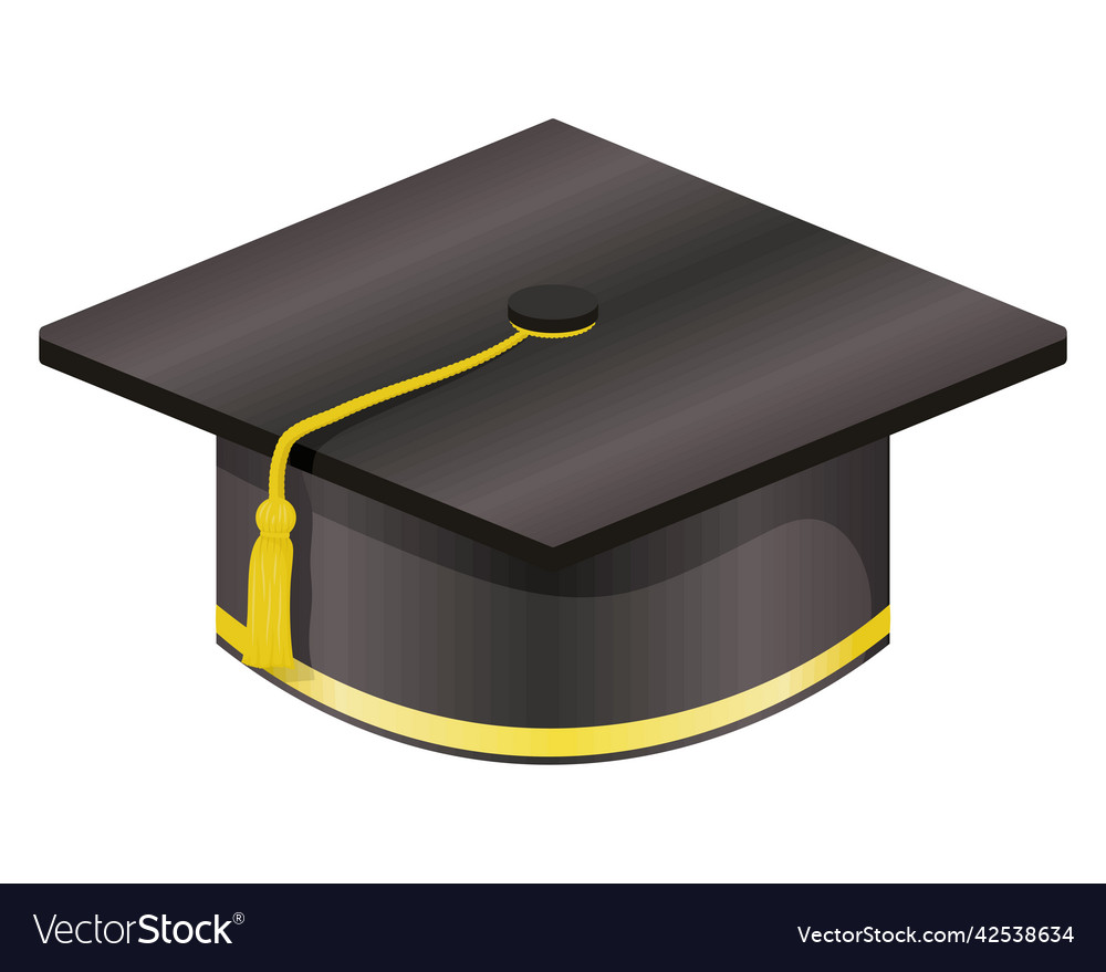 Graduation hat elegant Royalty Free Vector Image