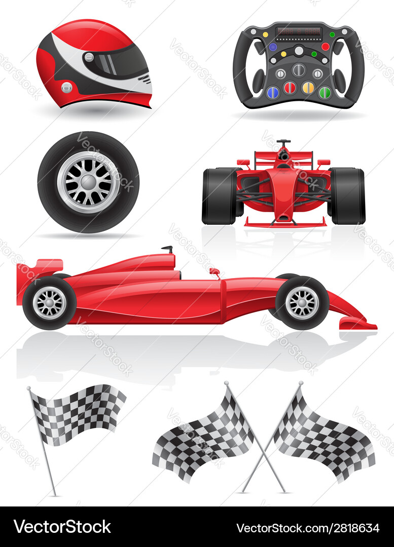 Racing Icon Set Royalty Free Vector Image - VectorStock