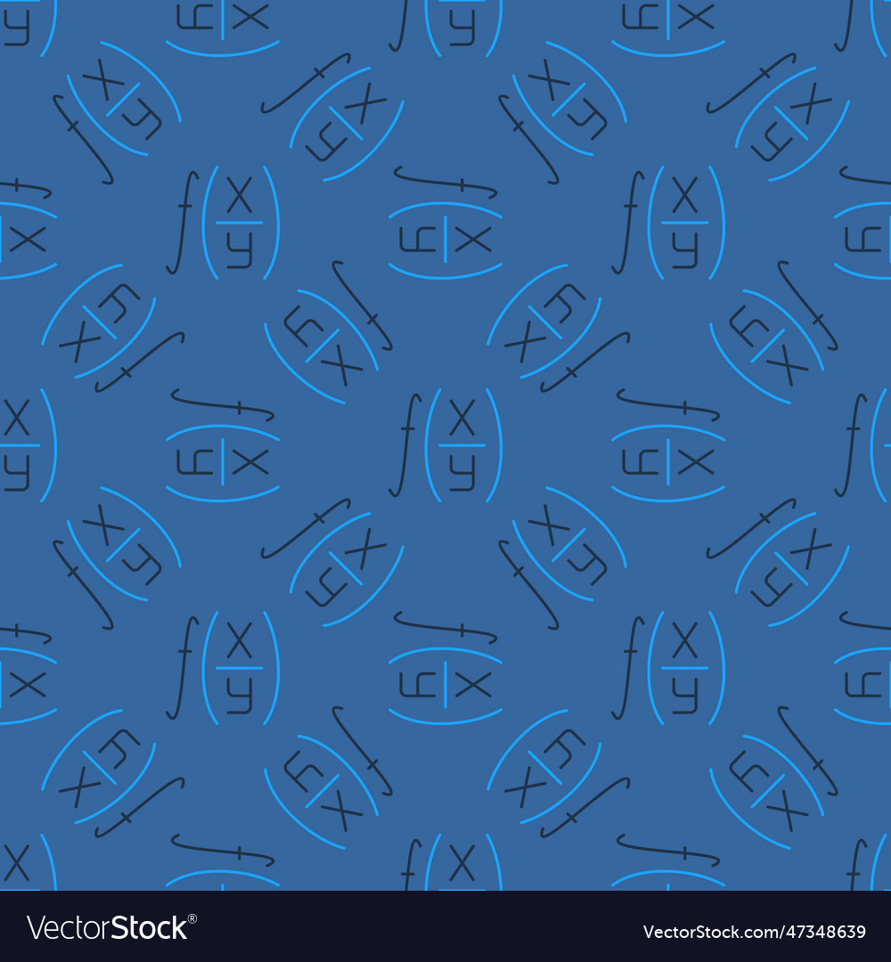 Mathematics Function Blue Modern Seamless Pattern Vector Image
