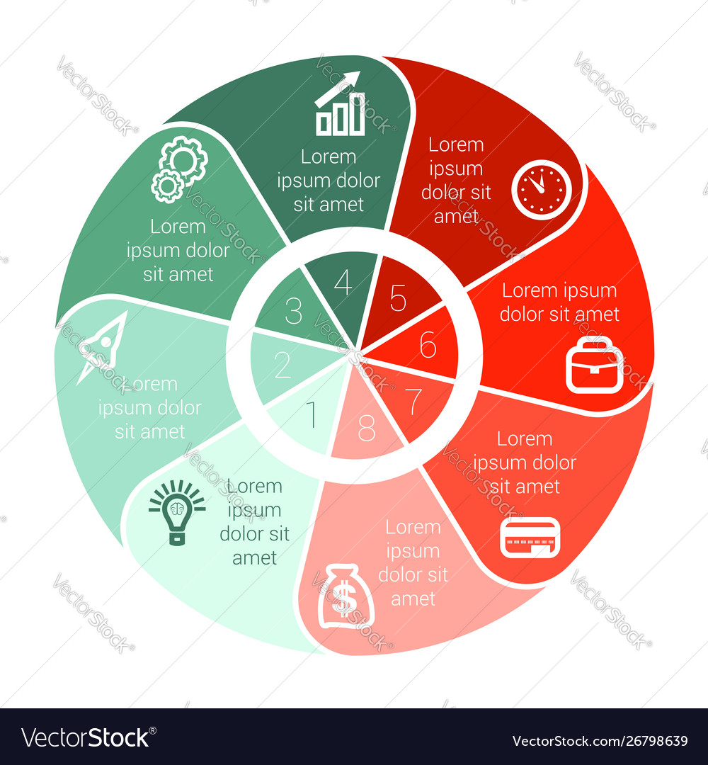 Pie chart data elements for template infographics Vector Image