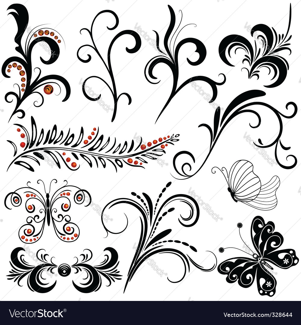 Decorative design elements Royalty Free Vector Image