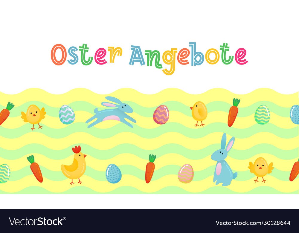 Easter sale german cute banner with colored Vector Image