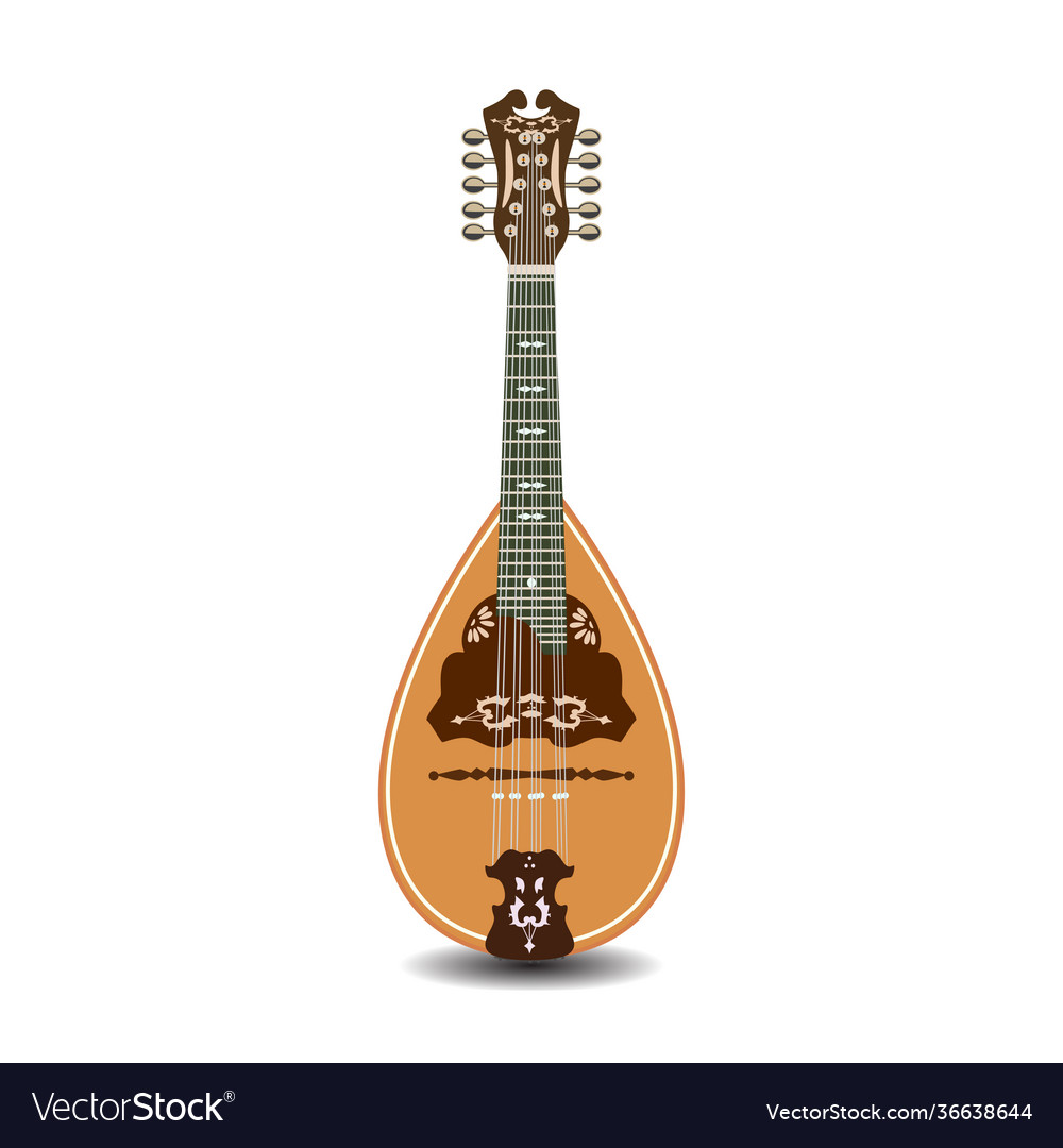 Flat mandolin Royalty Free Vector Image - VectorStock