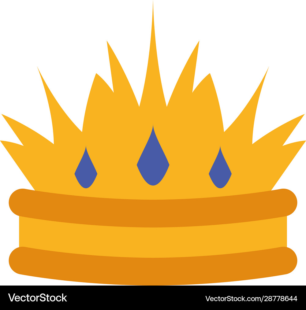 Isolated king blue and gold crown design Vector Image