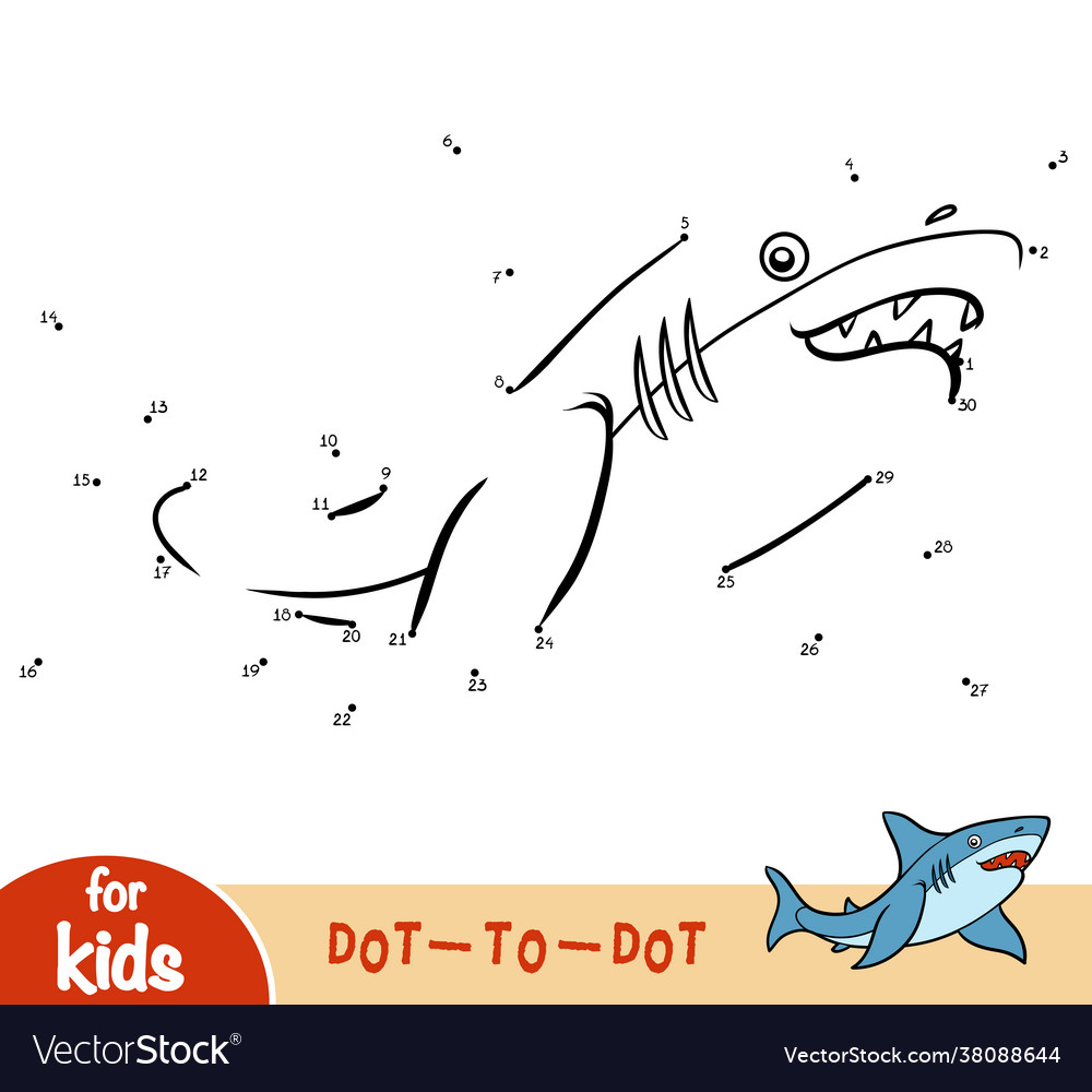 Numbers game education for children shark Vector Image