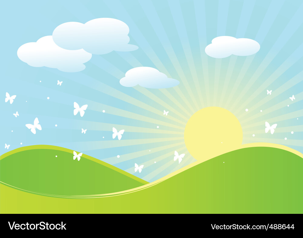 Spring landscape Royalty Free Vector Image - VectorStock