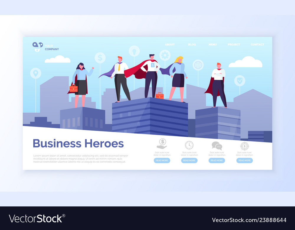 Superhero Business Team Royalty Free Vector Image