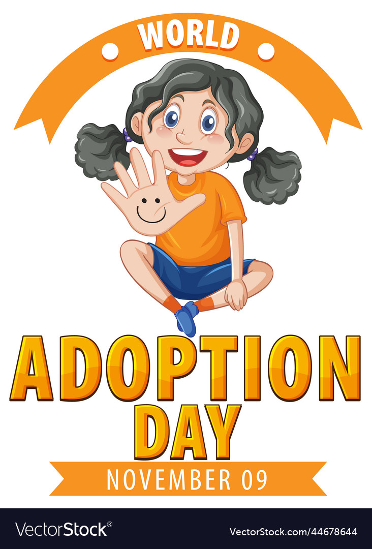 World adoption day poster design Royalty Free Vector Image World adoption day poster design Royalty Free Vector Image