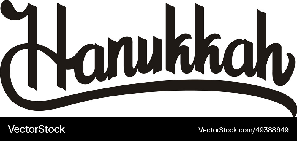 Hanukkah lettering black color Royalty Free Vector Image