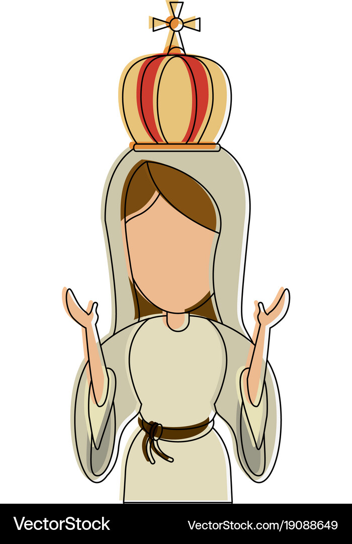 Virgin mary cartoon Royalty Free Vector Image - VectorStock