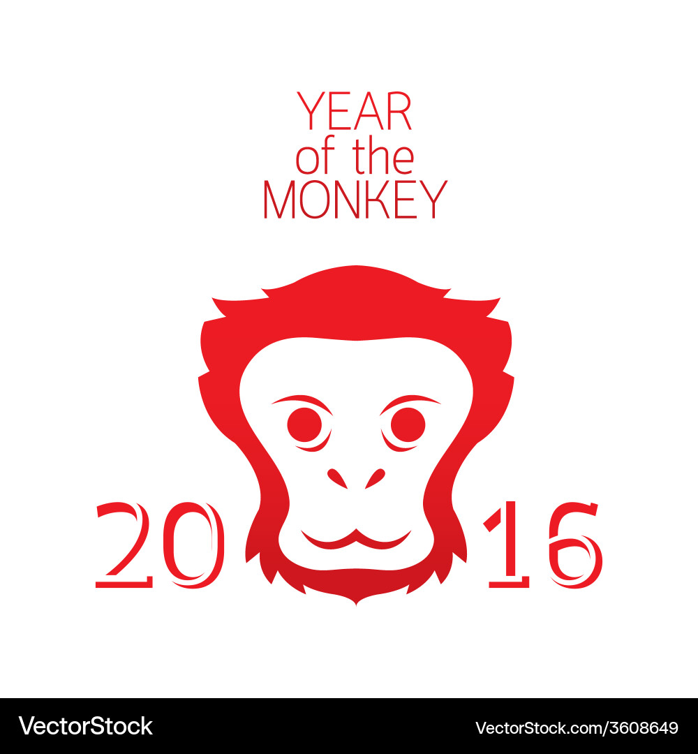 Year of monkey 2016 Royalty Free Vector Image - VectorStock