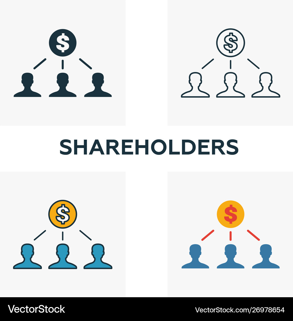 Shareholders outline icon thin line element from Vector Image