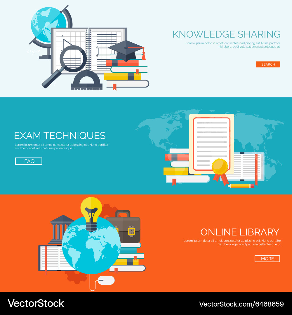 Flat backgrounds set Royalty Free Vector Image
