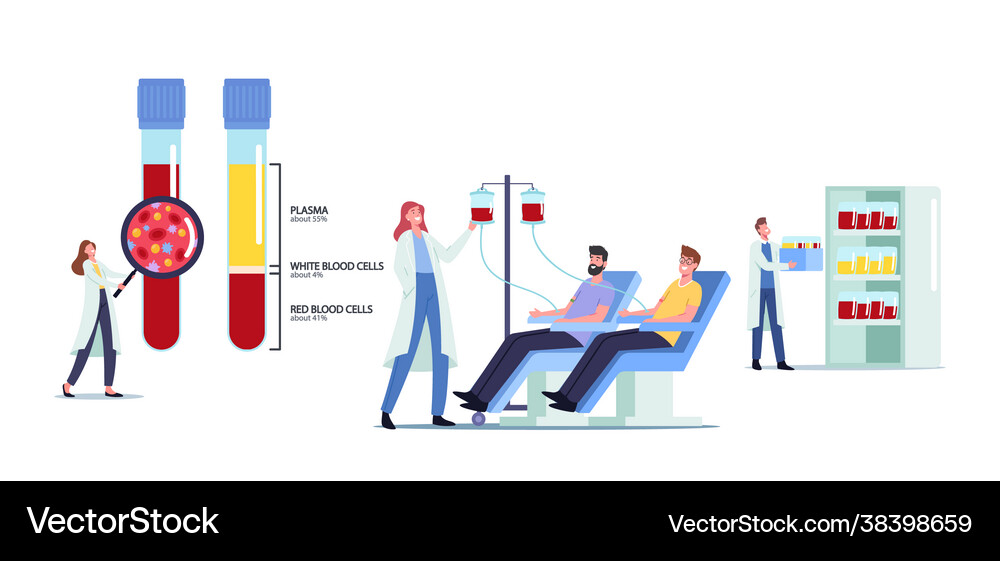 Lifeblood composition concept tiny female doctor Vector Image