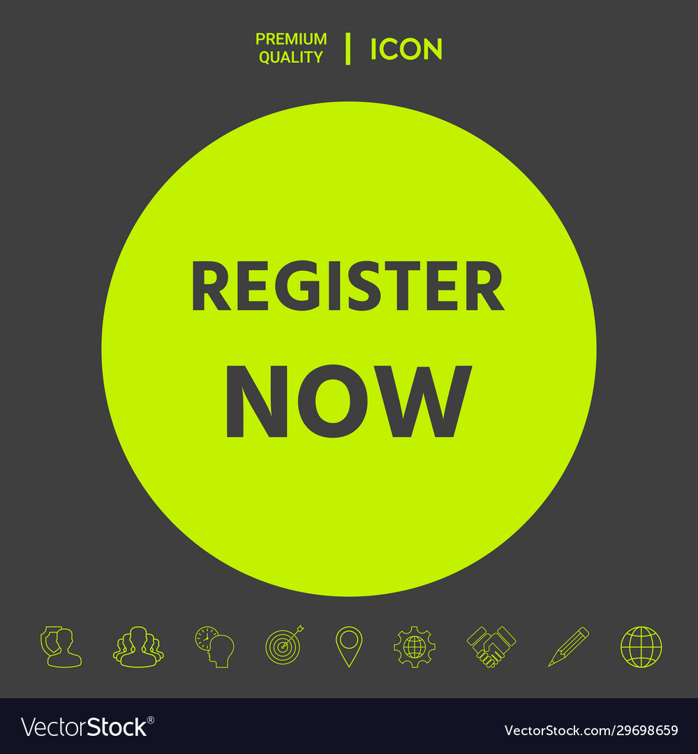 Register now button graphic elements Royalty Free Vector
