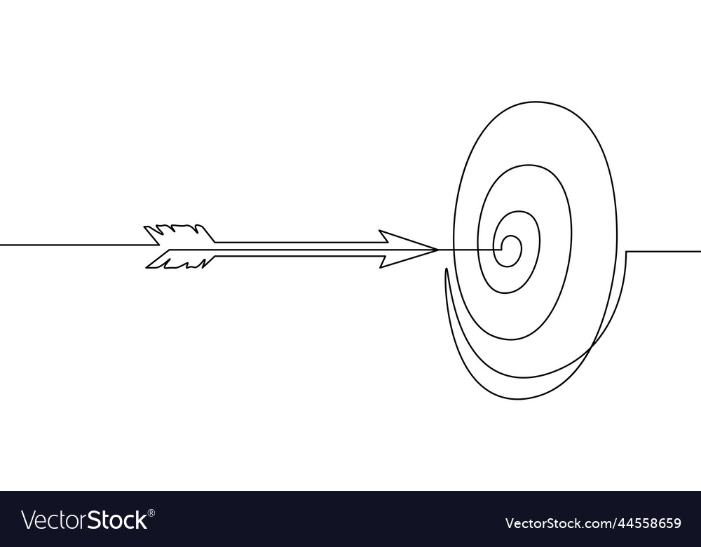 Single continuous line art arrow growing profit Vector Image Single continuous line art arrow growing profit Vector Image