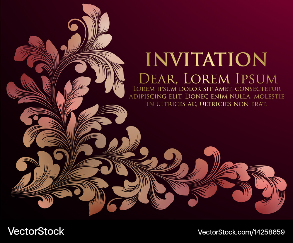Wedding invitation card Royalty Free Vector Image