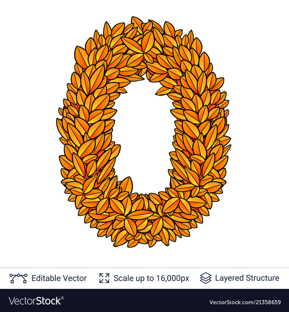 zero-number-autumn-leaves-royalty-free-vector-image