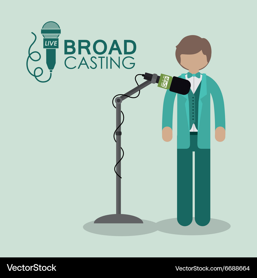 Broadcasting concept design Royalty Free Vector Image