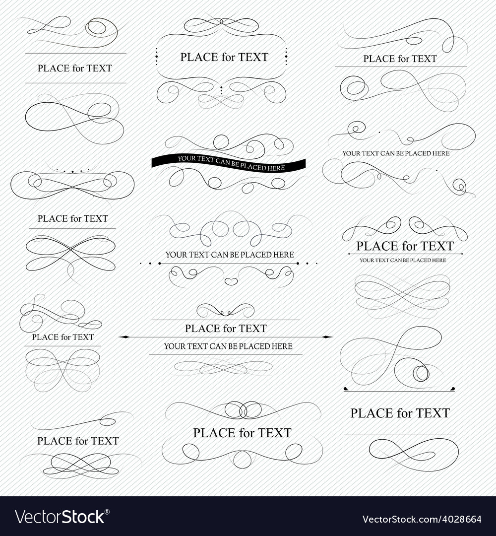 Calligraphic elements for design Royalty Free Vector Image