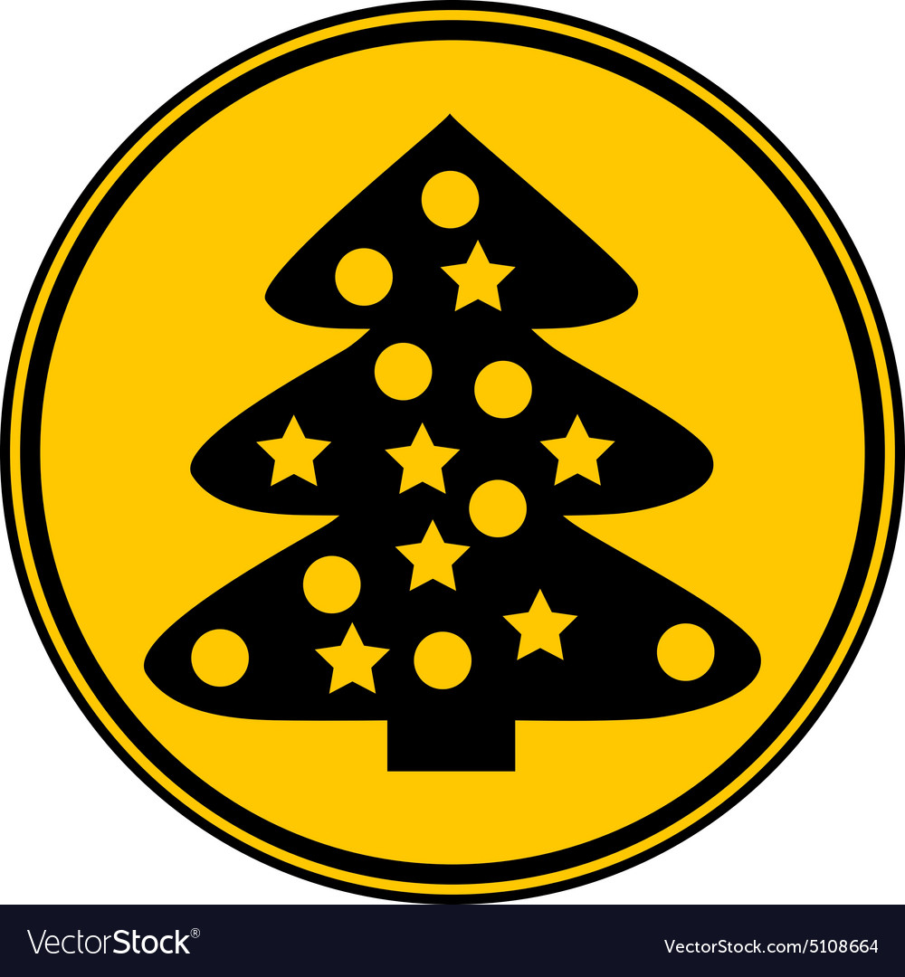 Christmas tree button Royalty Free Vector Image